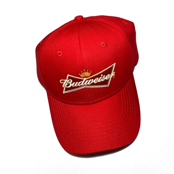 Budweiser | Accessories | Budweiser Red Snapback Hat Logo Cap | Poshmark